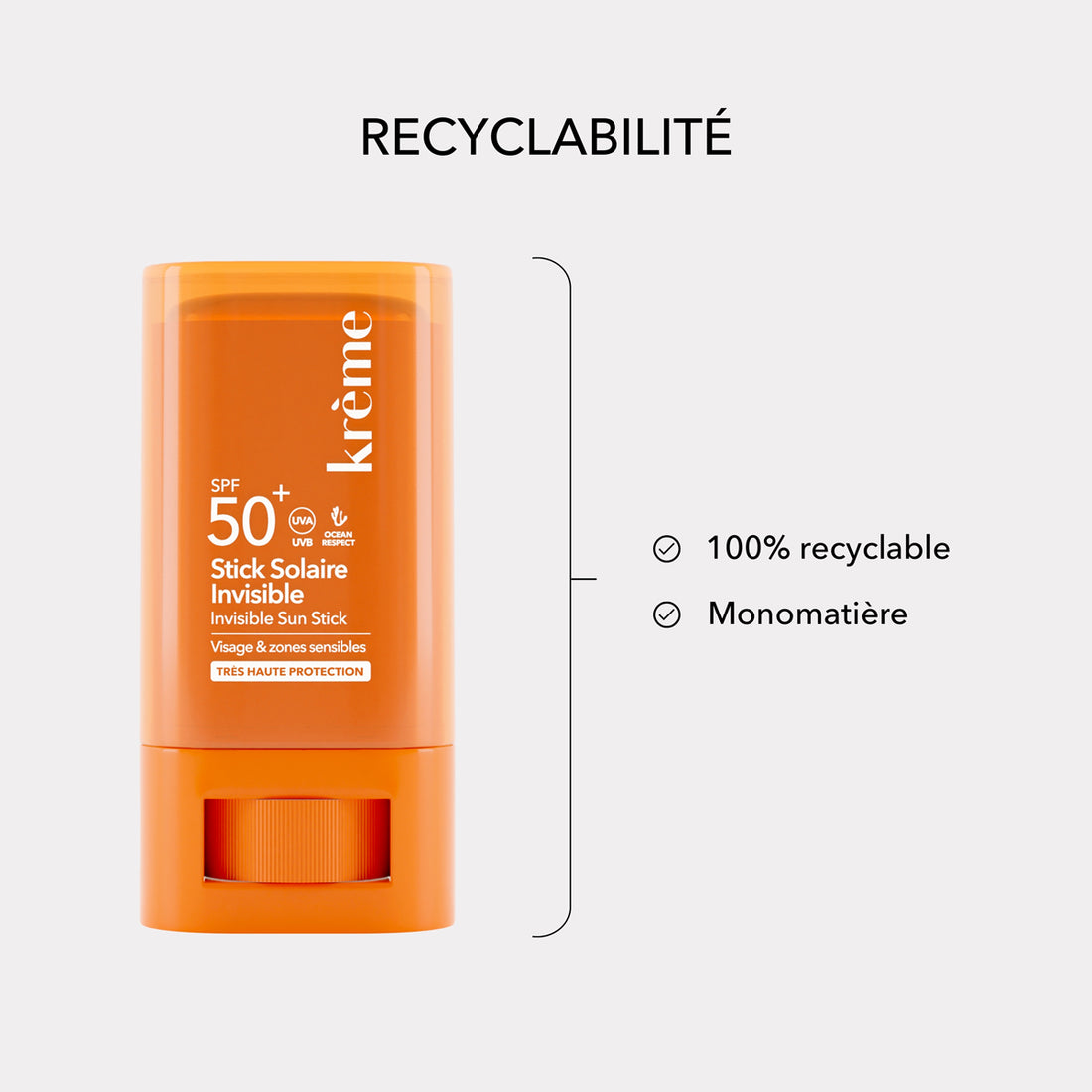 Stick Solaire Invisible | Crème solaire stick SPF 50 | Krème